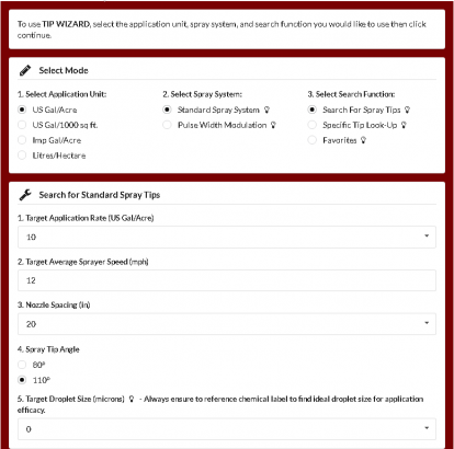 Guide to Using Tip Wizard For Standard Spray Systems – Wilger