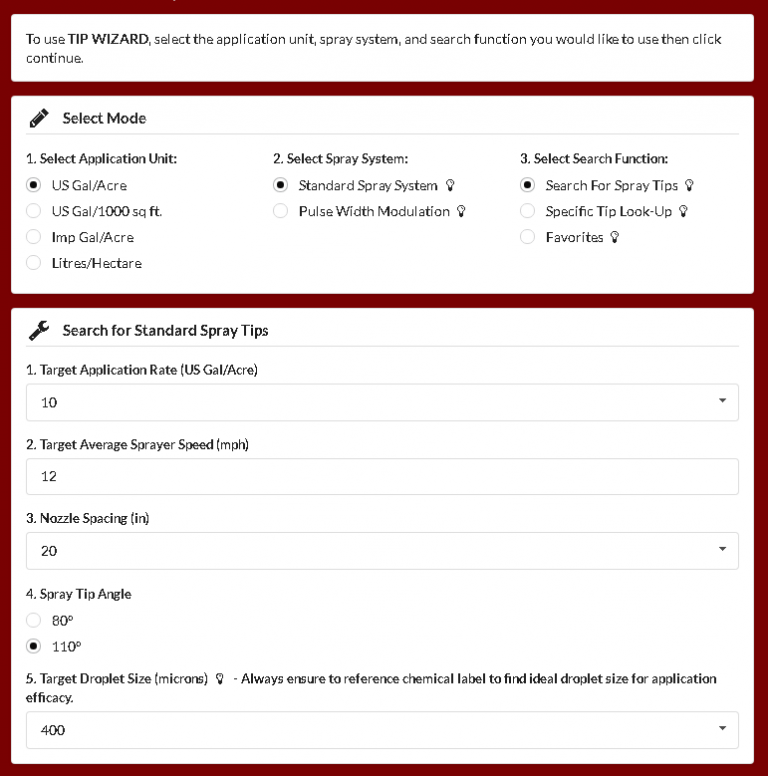 Guide to Using Tip Wizard For Standard Spray Systems – Wilger