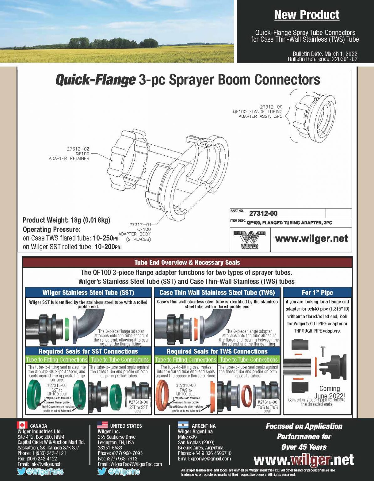QF100 Flange Boom End Adapter – Wilger
