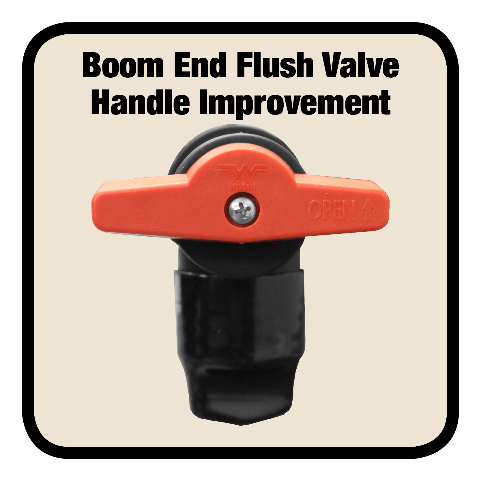 New Boom End Flush Valve Handle – Wilger